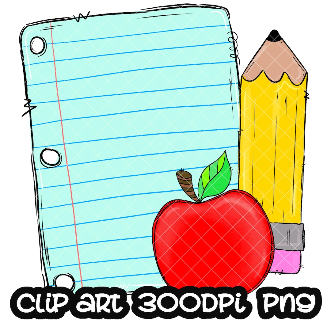 Teacher Frame Sublimation Design PNG Pencil Apple Hand Drawn Digital ...