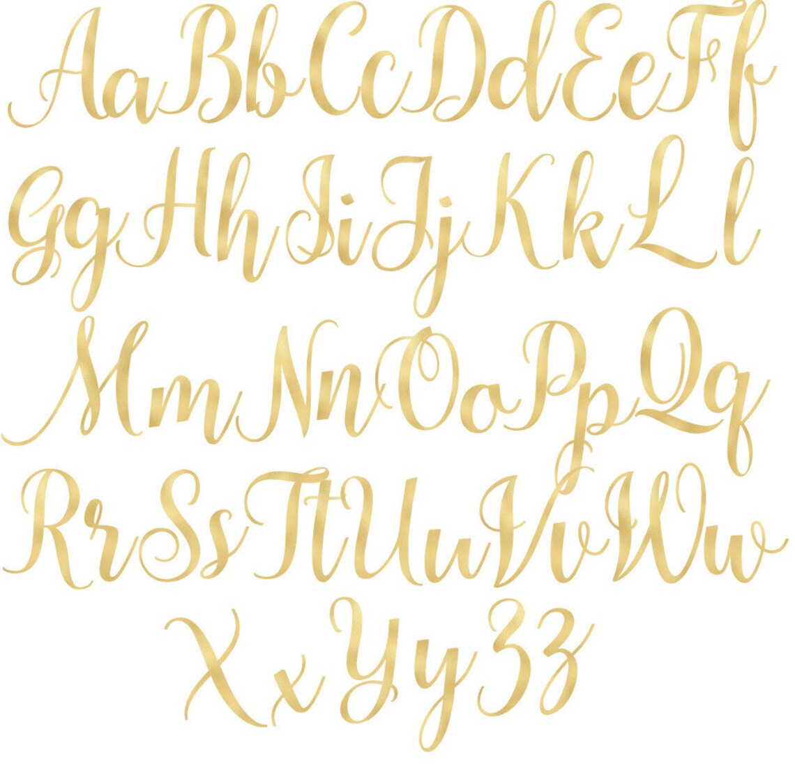 Gold Alphabet Clip Art Gold Foil Alphabet Digital Clipart | Etsy