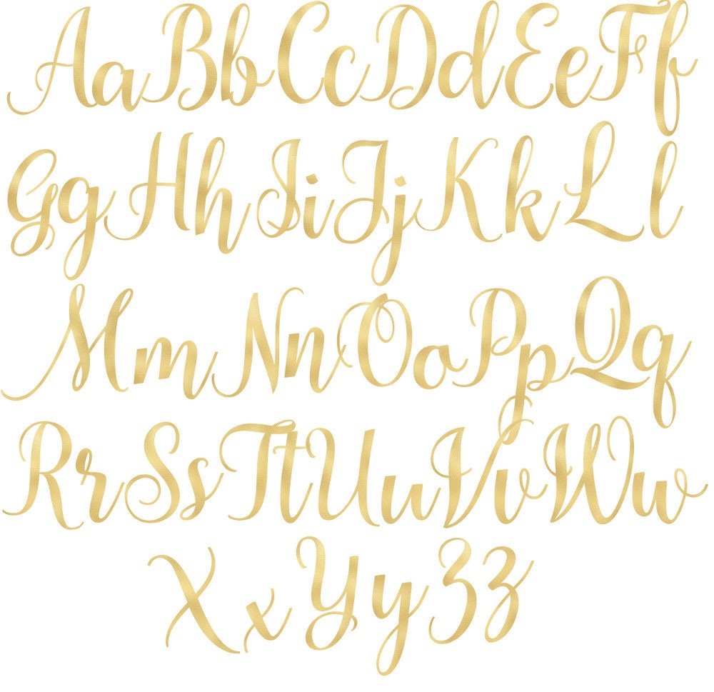 Gold Alphabet Clip Art Gold Foil Alphabet Digital Clipart | Etsy