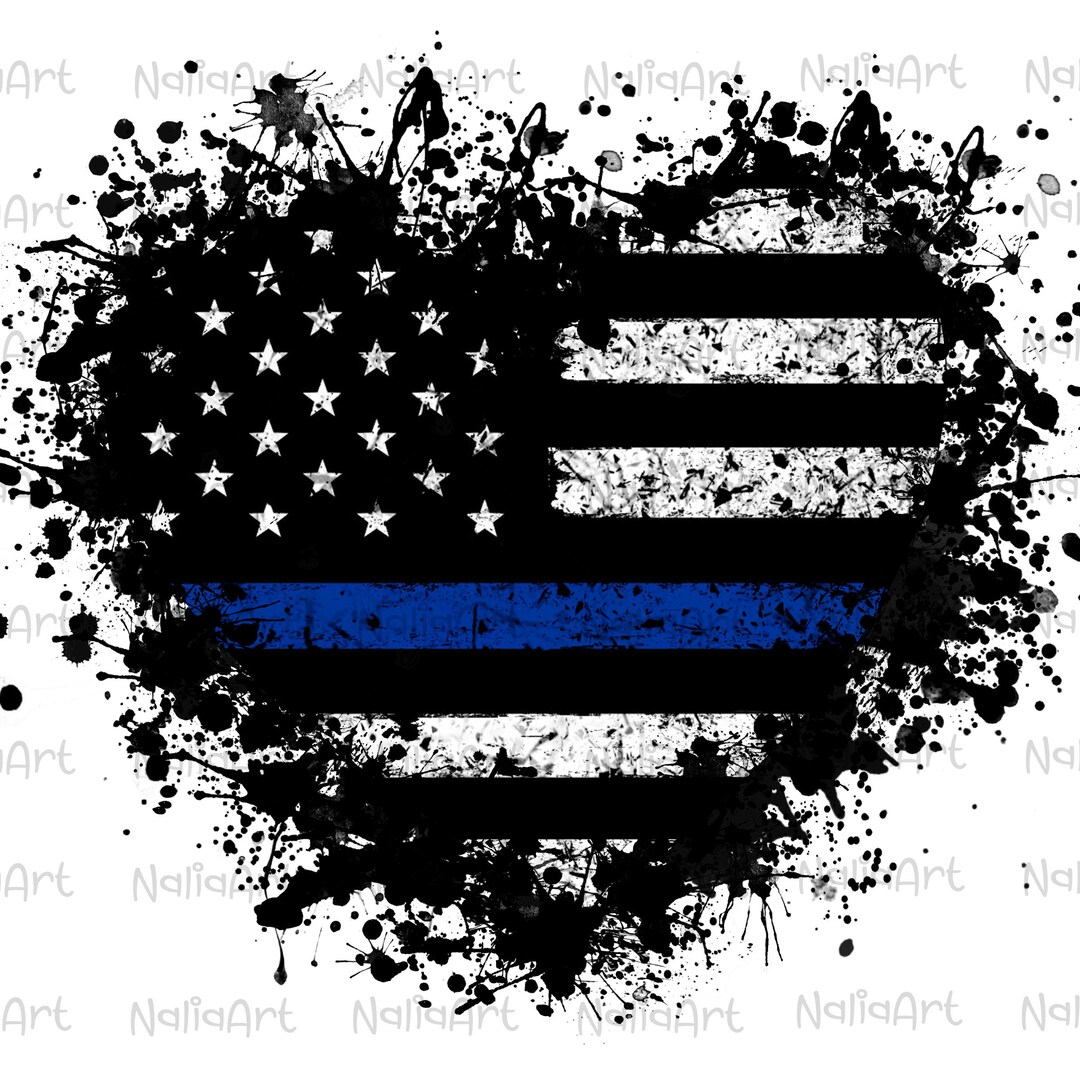 Back the Blue Heart PNG Thin Blue Line Police Design Sublimation PNG - Etsy