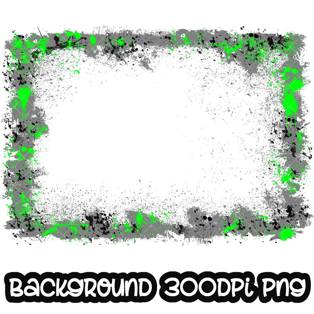 Frame Splatter Grey Green Background | Printable Artwork | Splash Frame ...