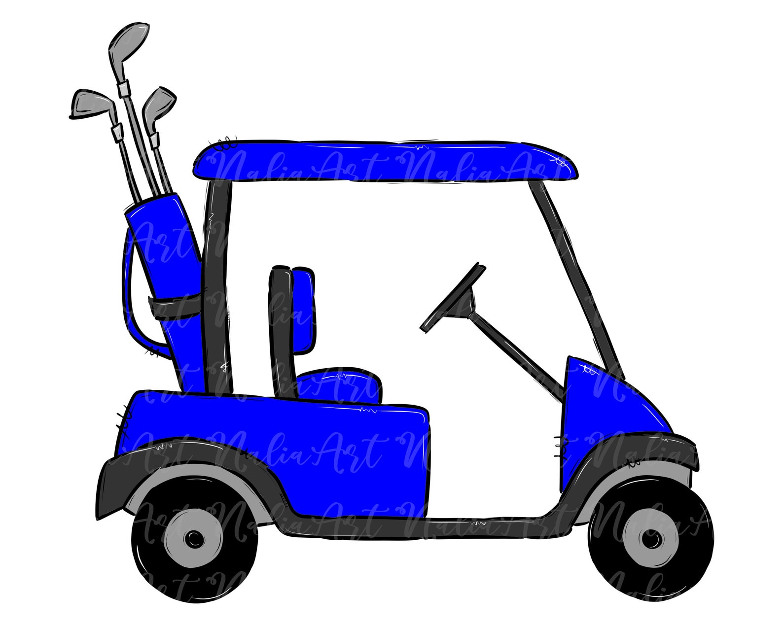 Golf Caddie Blue Golf Cart Sublimation PNG Digital Design - Etsy