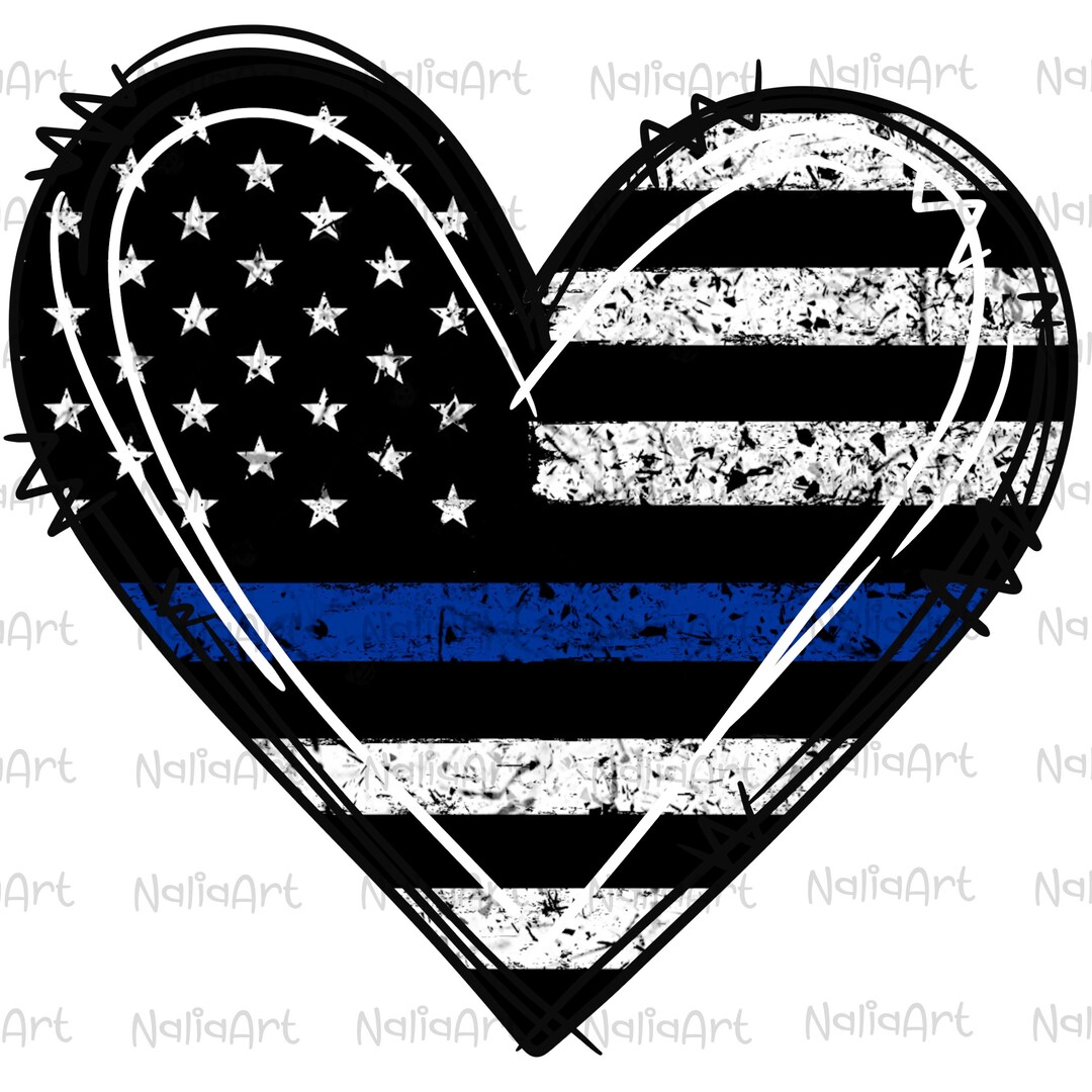 Back the Blue Heart PNG Thin Blue Line Police Design Sublimation PNG - Etsy