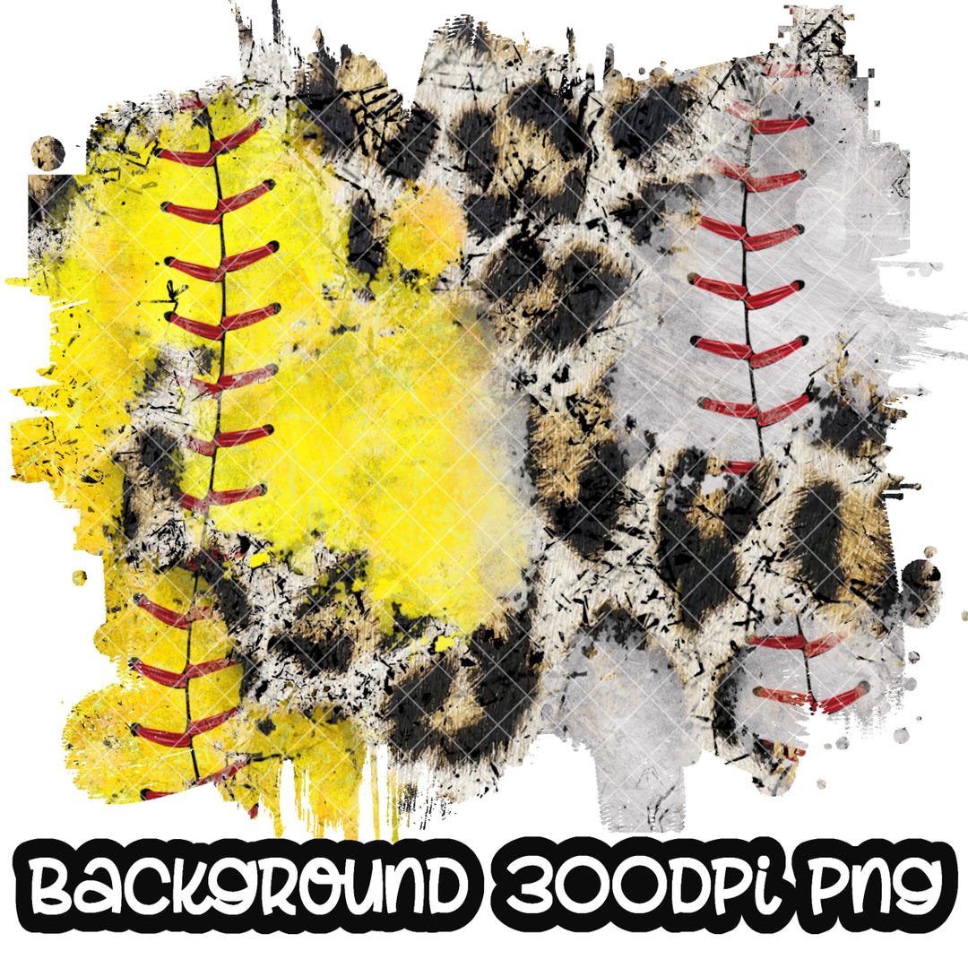 Background Leopard and Baseball Softball Grunge | Distressed Print ...