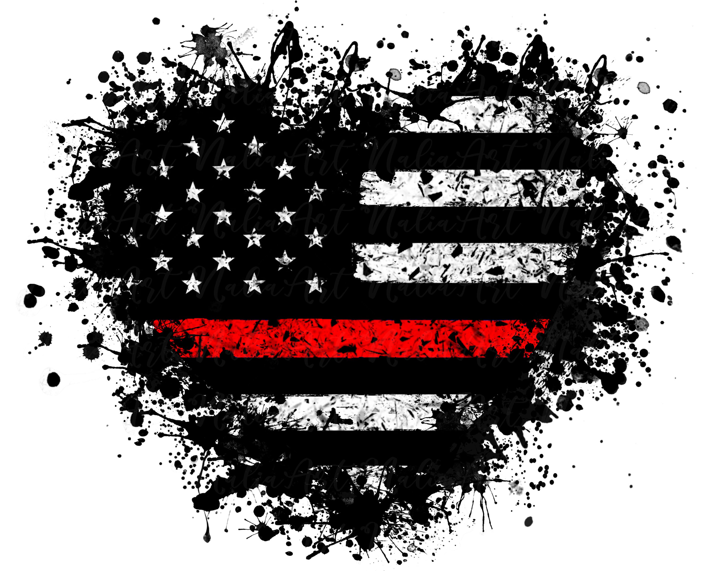 Fire Fighter Heart PNG Thin Red Line Fireman Fire Wife Design ...