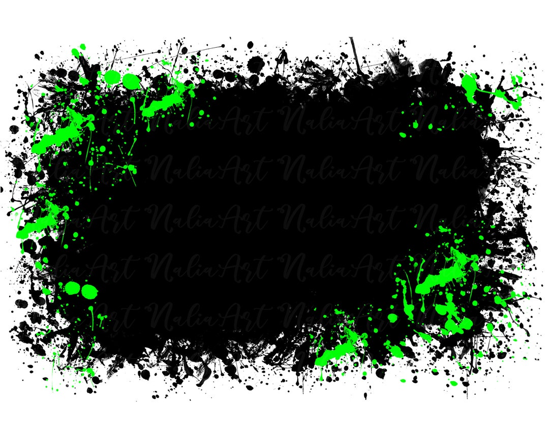 Background Paint Splatter Black Green Splash Frame Splatter Background ...