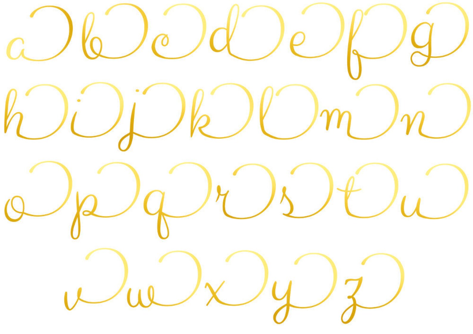 Gold Alphabet Clip Art Gold Foil Alphabet Digital Clipart - Etsy