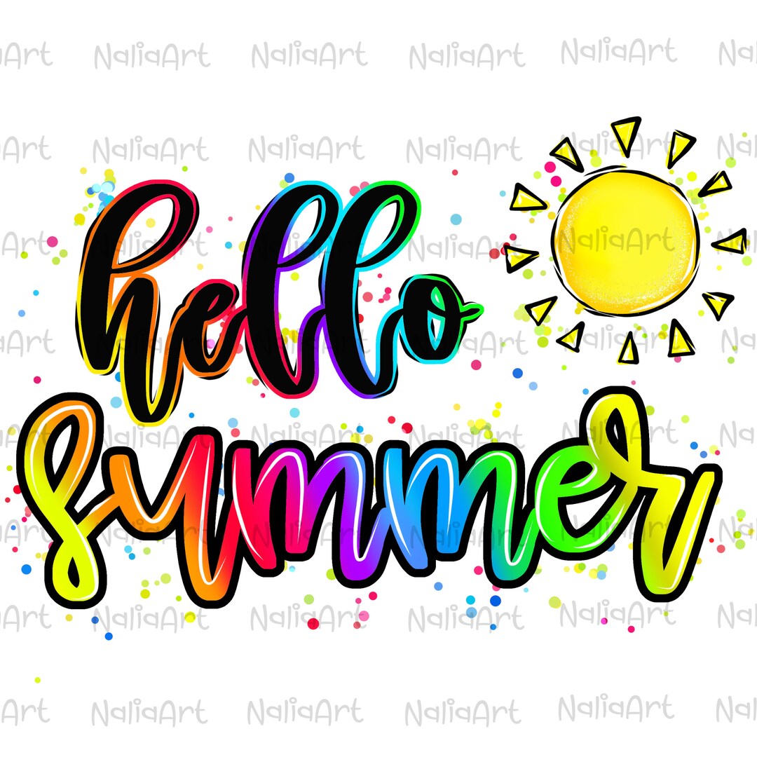 Hello Summer PNG Sublimation Summer Clip Art Summer Sun Clip Art PNG - Etsy