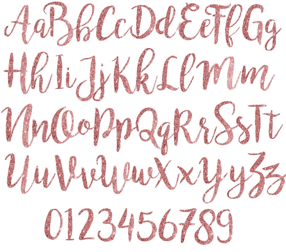 Pink Glitter Alphabet Clip Art Pink Alphabet Digital - Etsy