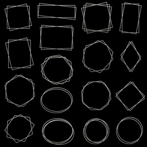 Silver Polygonal Frames Clipart, Silver Glitter Geometric Frame, Silver ...