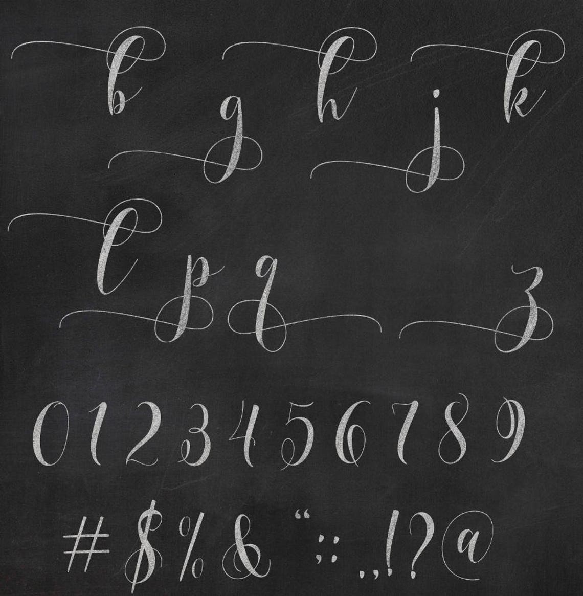 Chalkboard Alphabet Clip Art Chalk Digital Clipart Font | Etsy