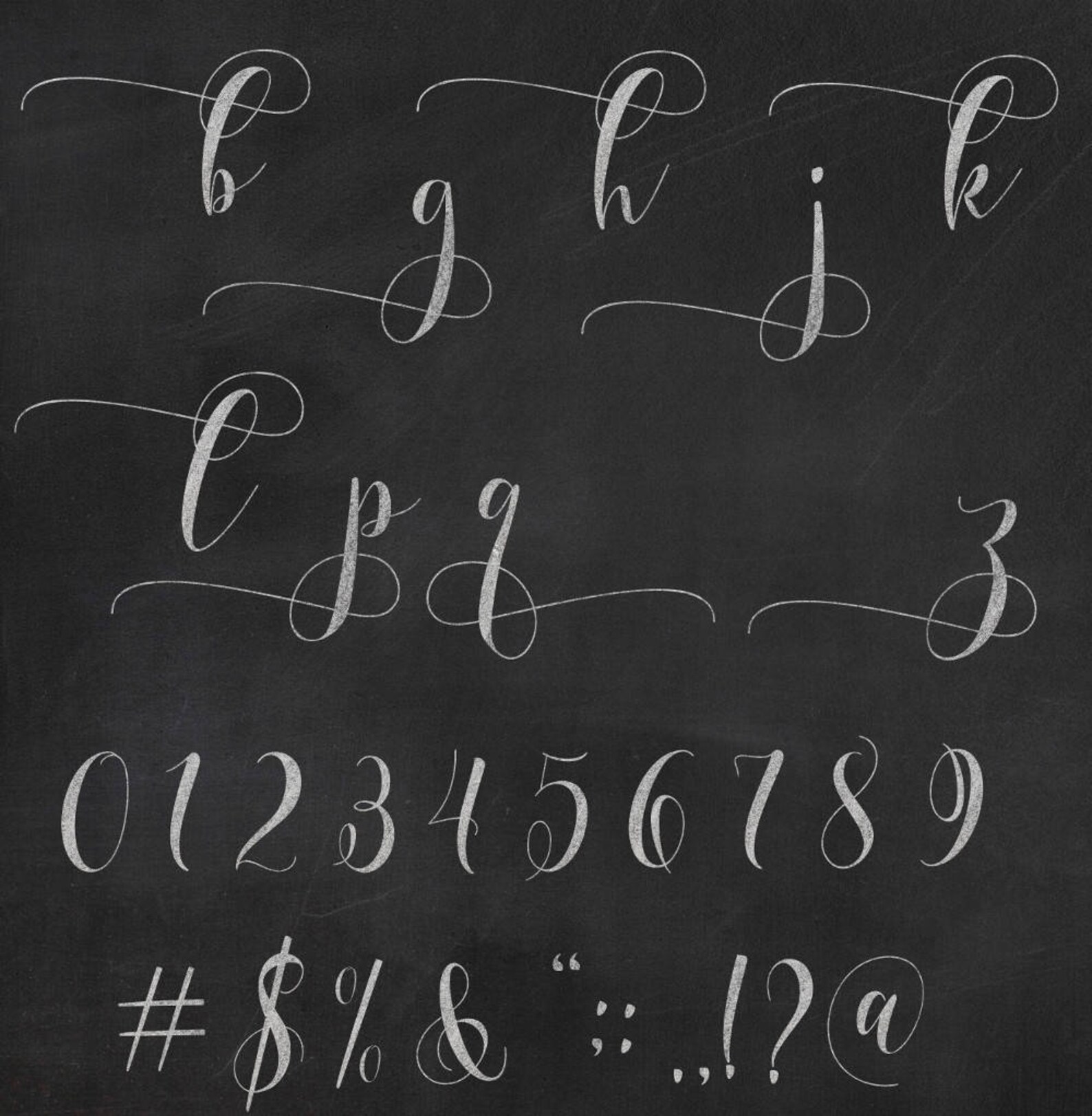 Chalkboard Alphabet Clip Art Chalk Digital Clipart Font | Etsy