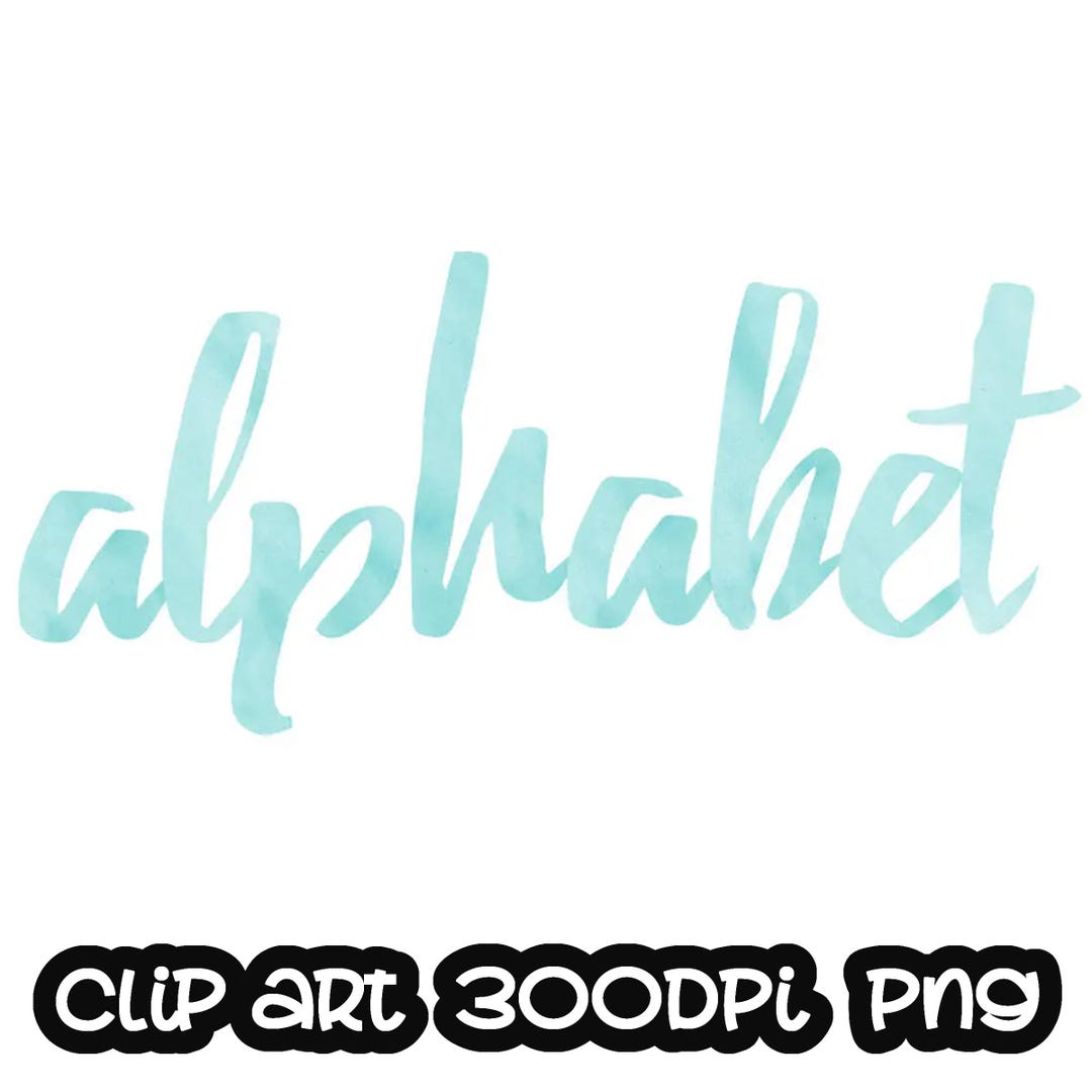 Blue Alphabet Clip Art, Digital Clipart, Font, Letters Numbers Cards ...