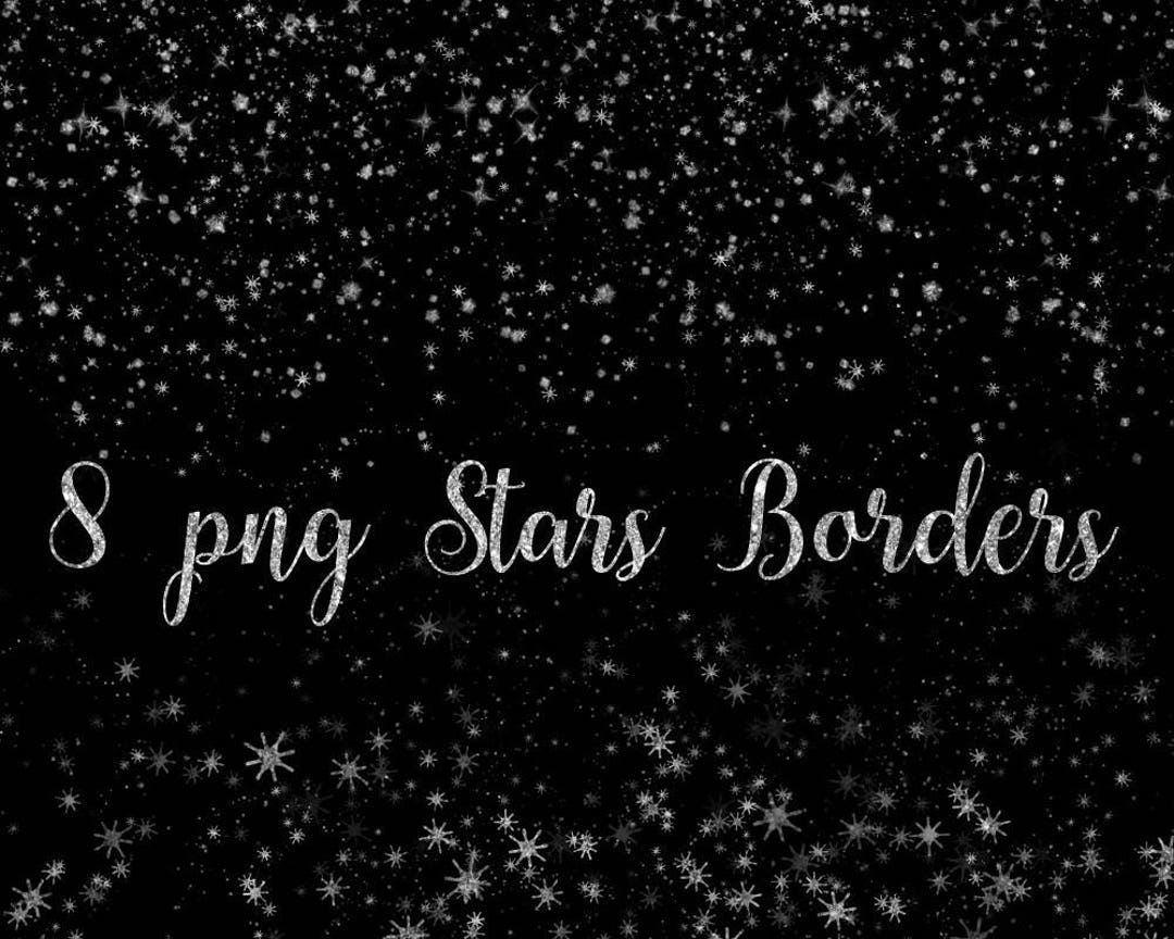 Silver Stars Glitter Border Confetti Sparkling Starfall Clipart Glitter ...