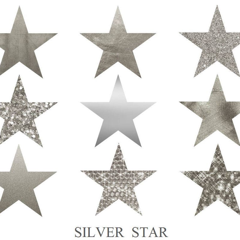 Silver Glitter Stars - Etsy