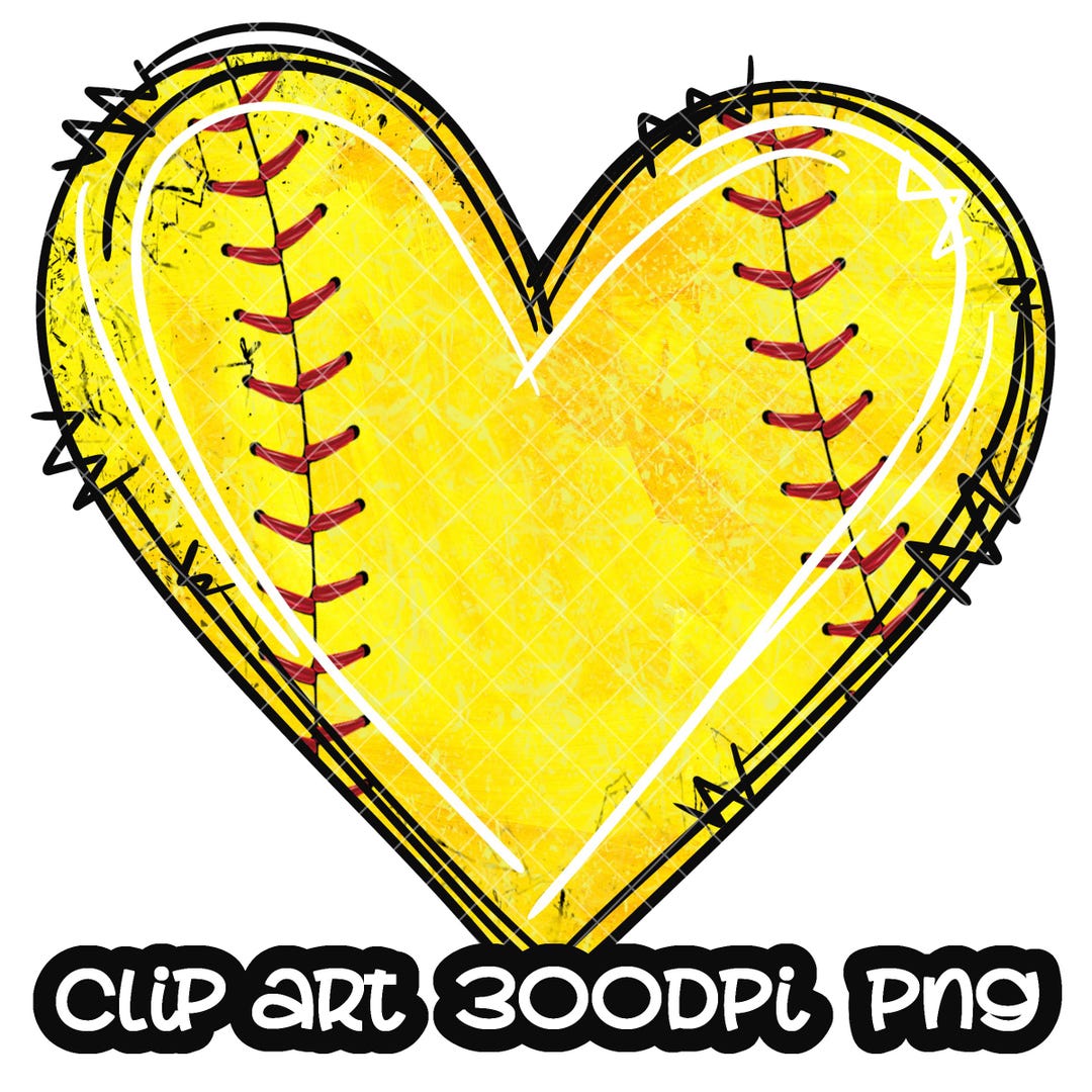 Heart Softball | Heart PNG | Sport Heart | Heart Watercolor ...
