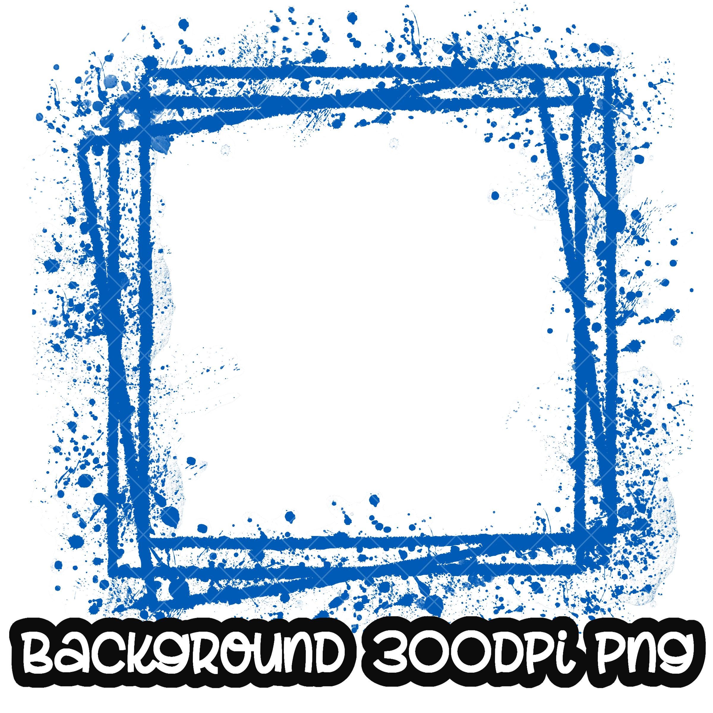 Frame Splatter Blue Background | Printable Artwork | Splash Frame ...