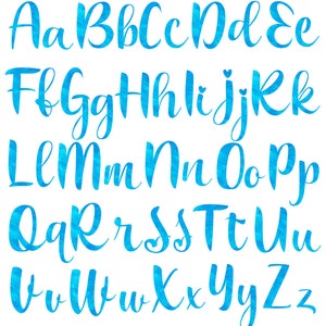 Blue Watercolor Alphabet Clipart, Watercolor Letters, Digital Clipart ...