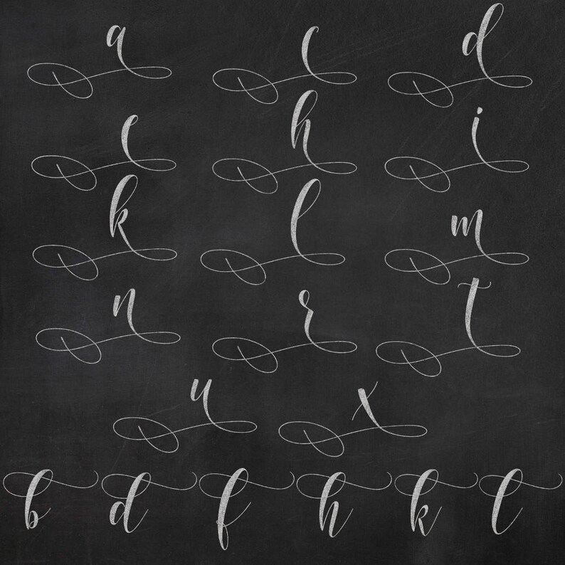 Chalkboard Alphabet Clip Art Chalk Digital Clipart Font - Etsy