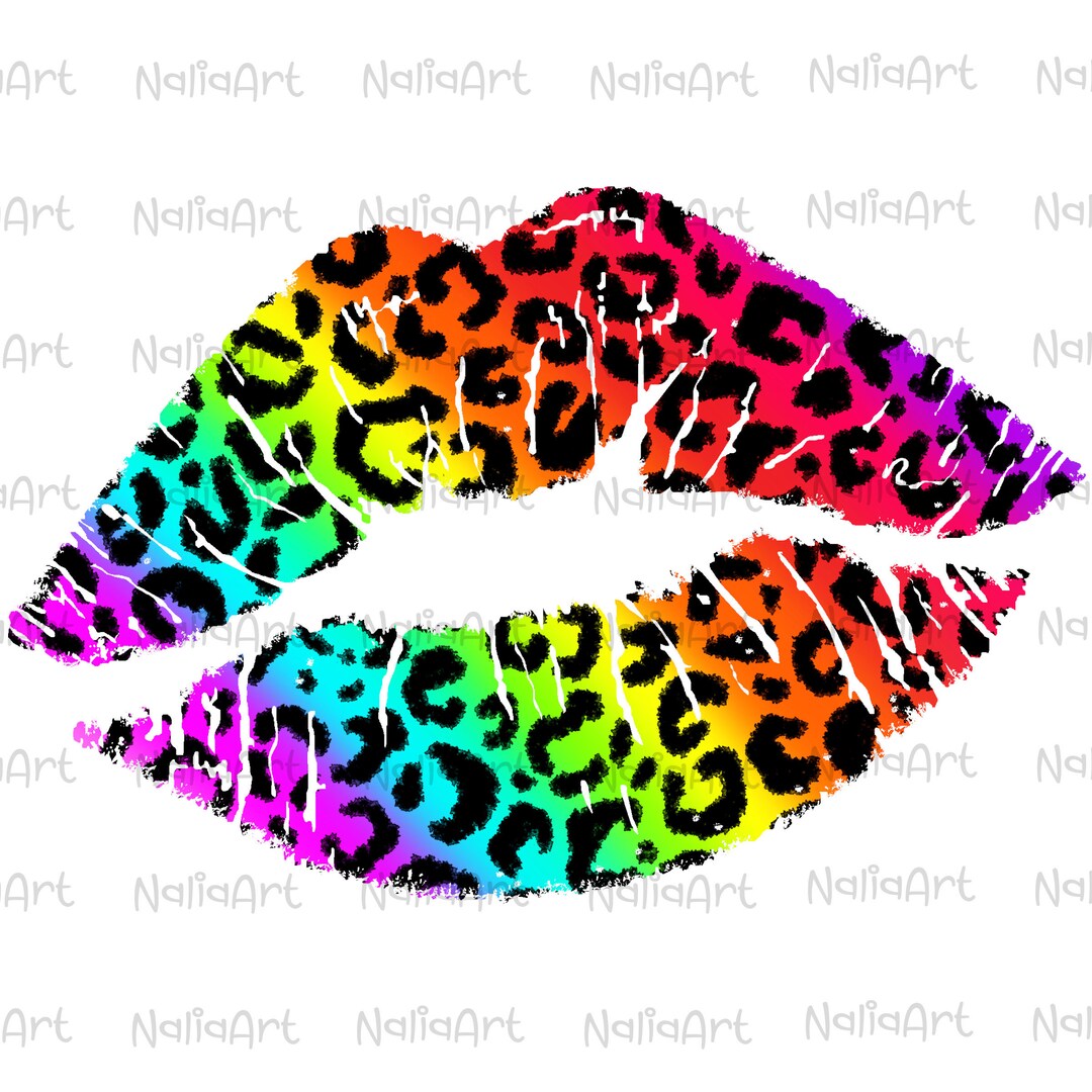 Lips Png Rainbow Leopard Clipart, Lipstick Kiss Clip Art, Animals ...