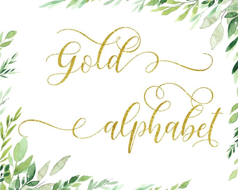 Gold Glitter Alphabet Clip Art Gold Alphabet Digital - Etsy Australia