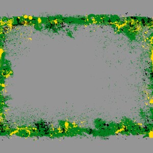 Frame Splatter Green Yellow Background | Printable Artwork | Splash ...