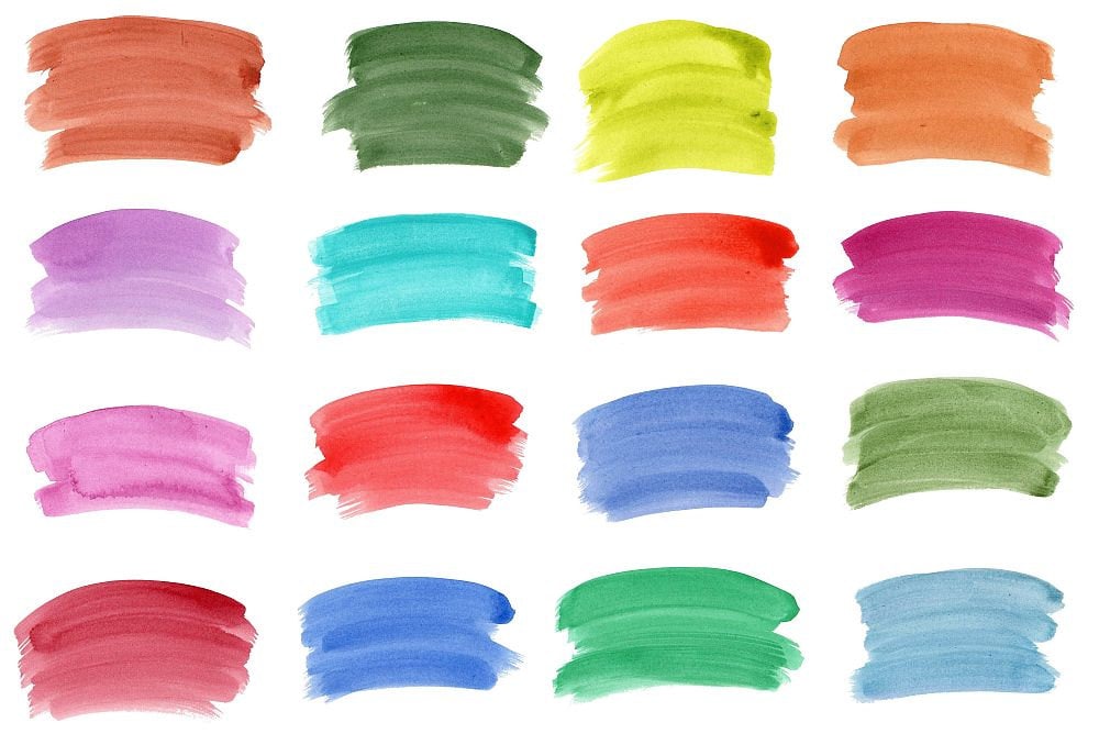 Splotches Clipart Watercolor, Handpainted Watercolor, Digital Clipart ...