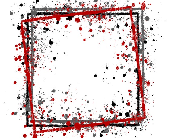 Black Paint Splatter Border