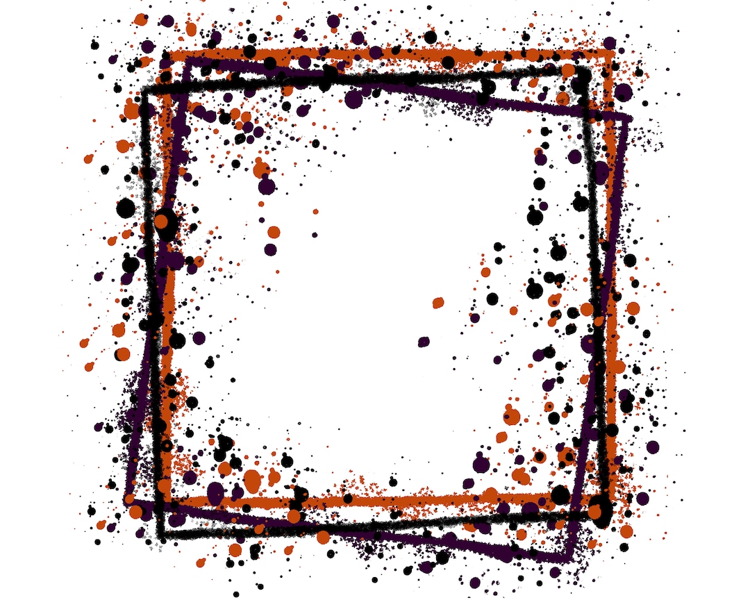 Frame Splatter Purple Orange Black Background Printable Artwork Splash ...