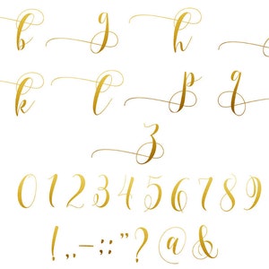 Gold Alphabet Clip Art, Gold Glitter Alphabet, Digital Clipart, Numbers ...