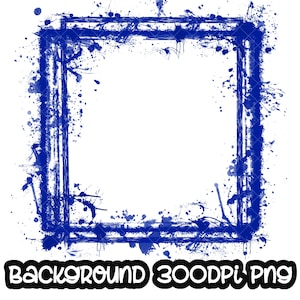Frame Splatter Blue Background | Printable Artwork | Splash Frame ...