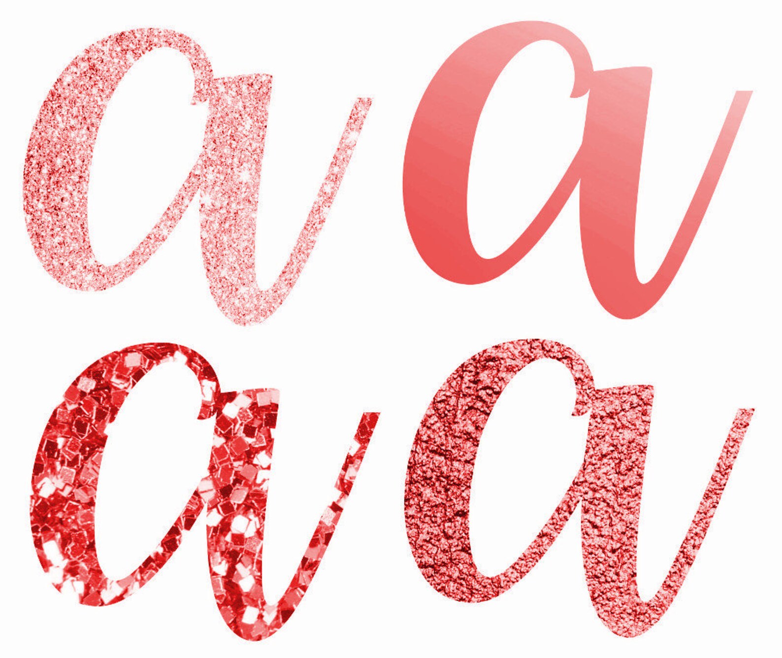 Alphabet Clip Art Glitter Foil Red Alphabet Digital Clipart | Etsy