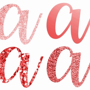 Alphabet Clip Art, Glitter Foil Red Alphabet, Digital Clipart, Letters ...