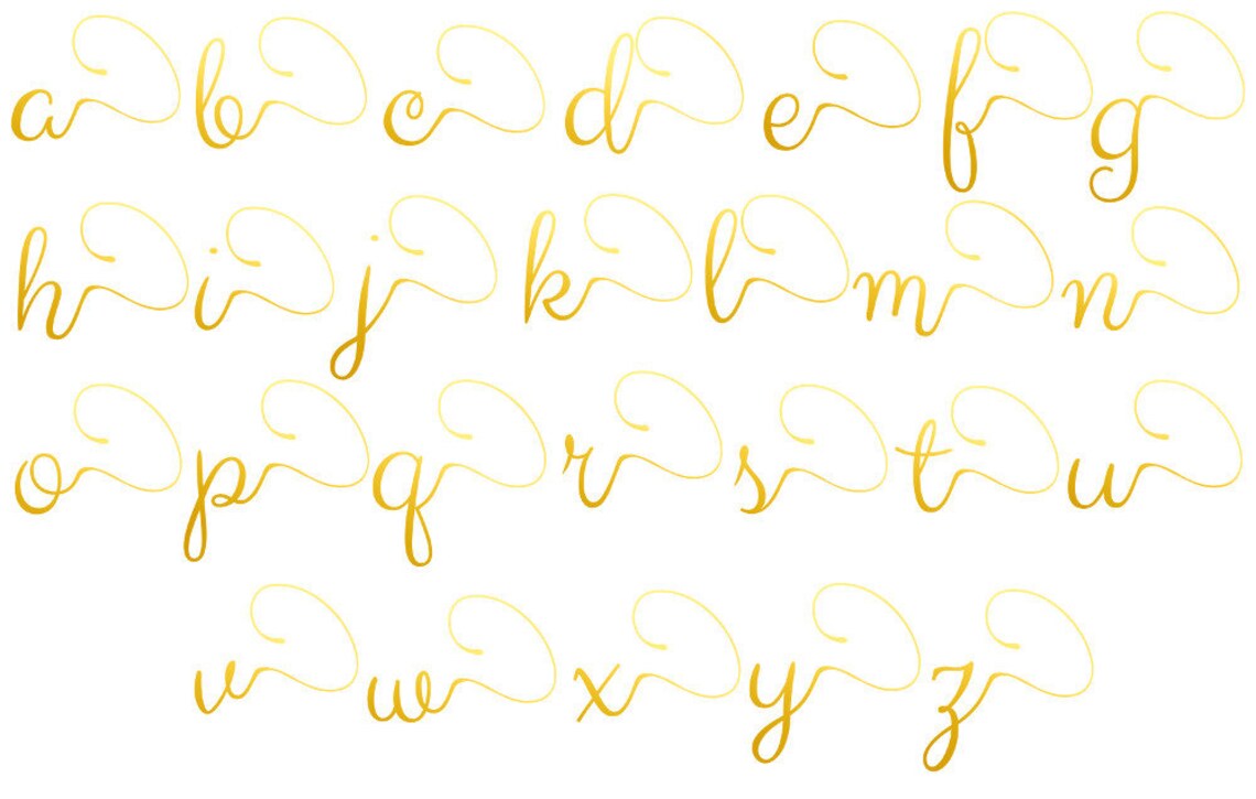 Gold Alphabet Clip Art Gold Foil Alphabet Digital Clipart - Etsy
