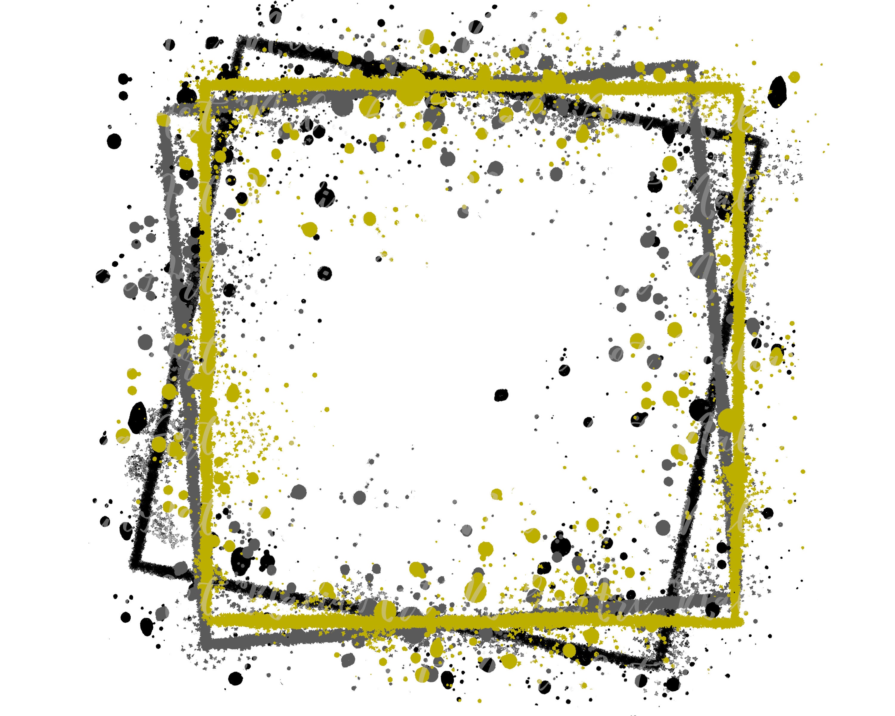 Frame Splatter Grey Yellow Background Printable Artwork - Etsy