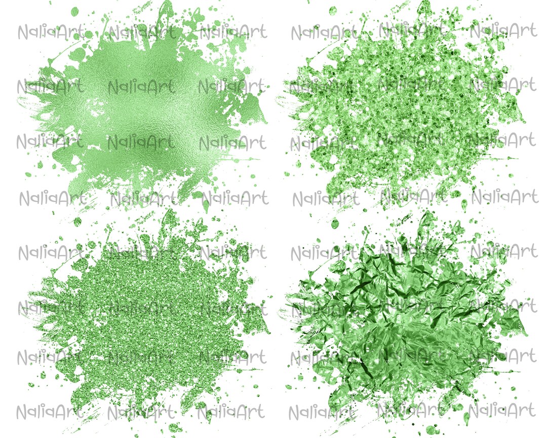 Background Paint Splatter Glitter Foil Green Splash Frame Splatter ...