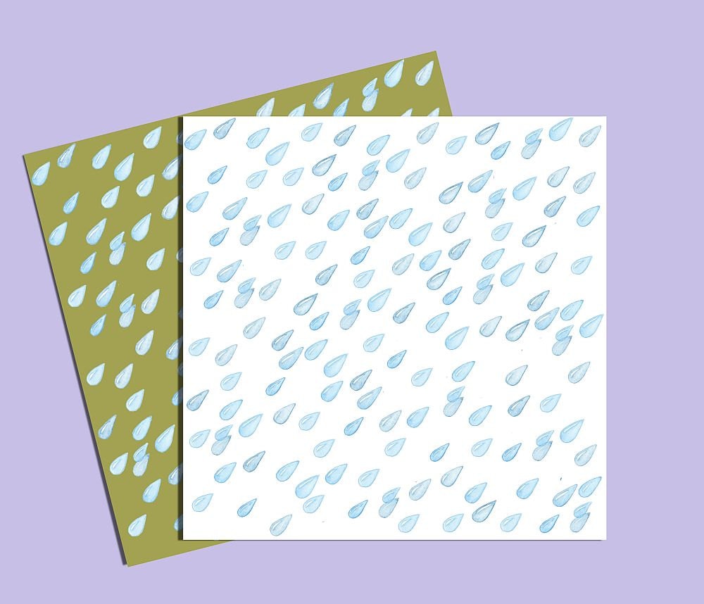 Digital Watercolor Background Clipart Rain Raindrops PNG JPG | Etsy