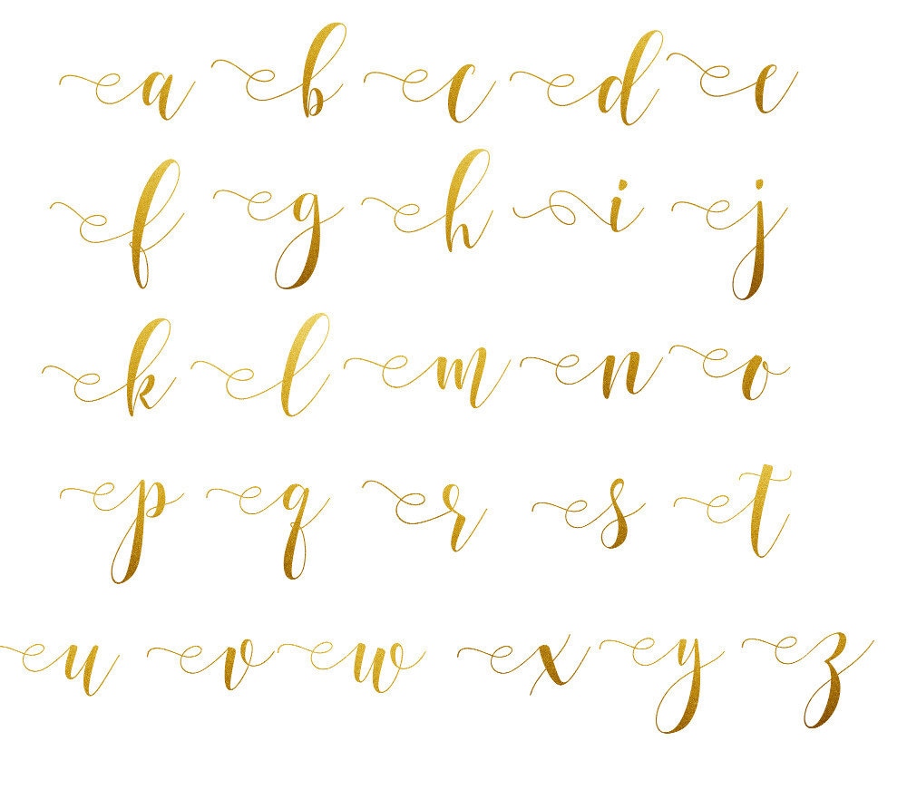 Gold Alphabet Clip Art Gold Foil Alphabet Digital Clipart - Etsy