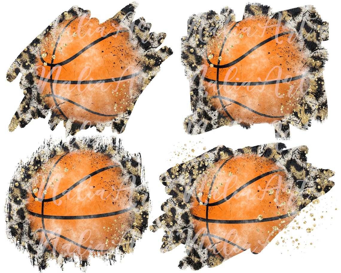 Background Leopard and Basketball Patches Distressed Print - Etsy