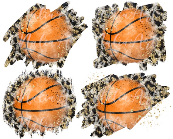 Background Leopard and Basketball Patches Distressed Print - Etsy