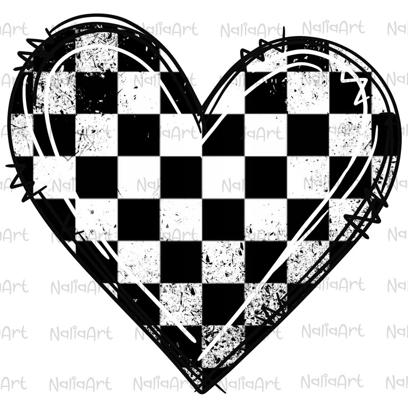 Checkered Heart - Etsy