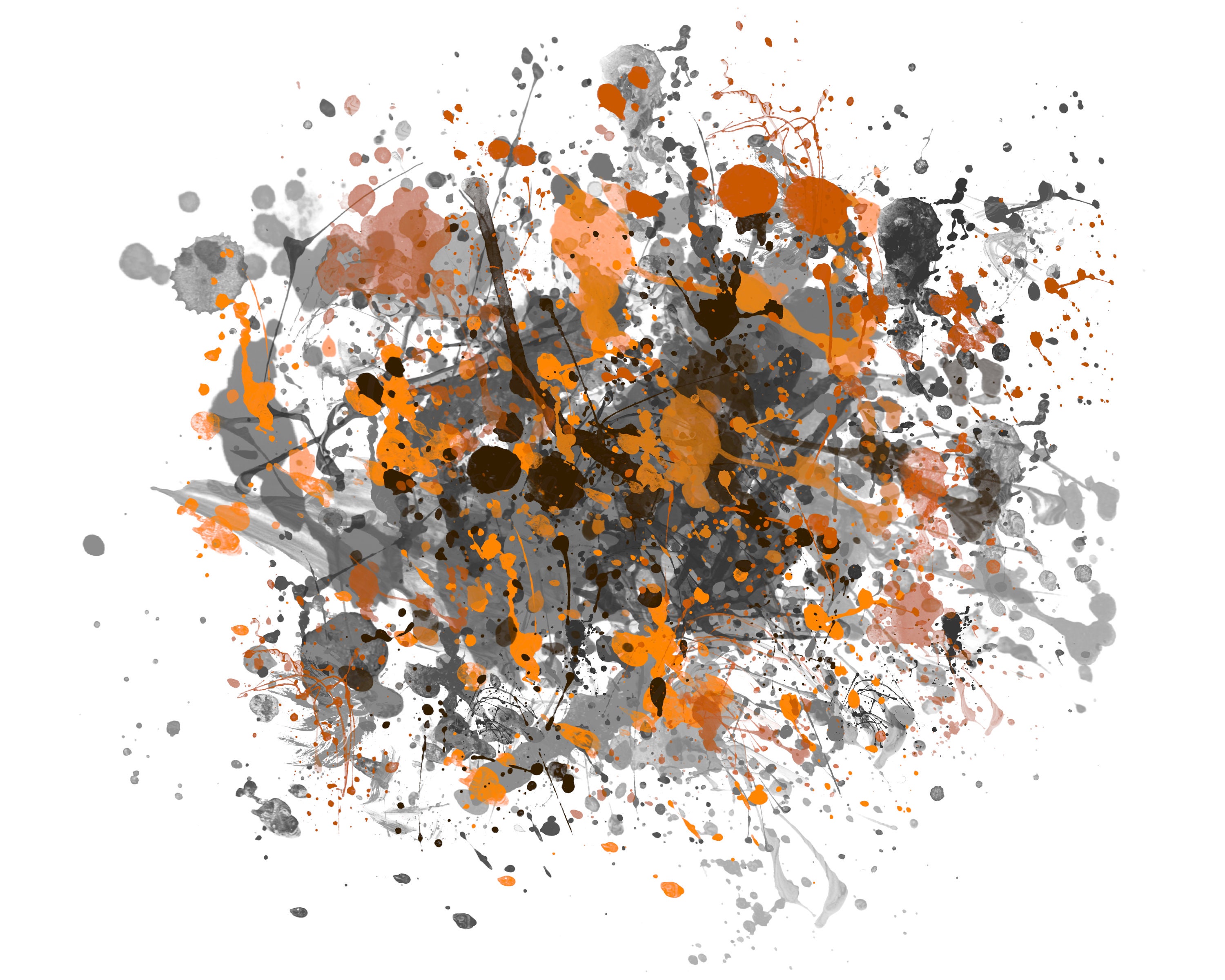 Real Orange Paint Splatter