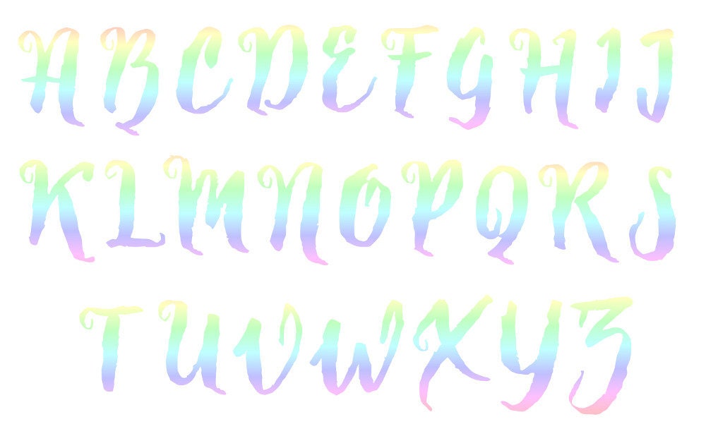 Rainbow Alphabet Clip Art, Ombre Alphabet, Digital Clipart, Font ...