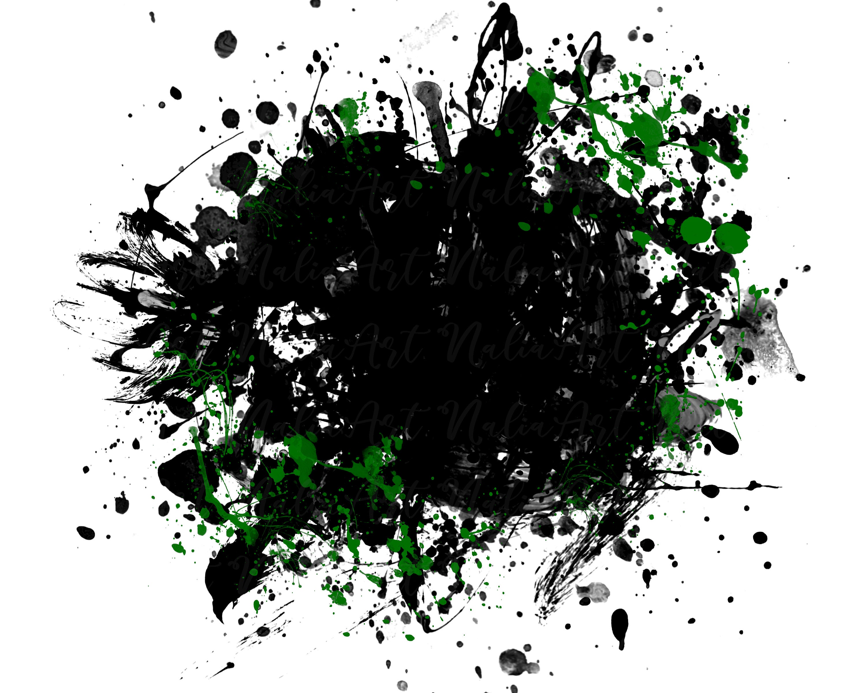 Background Paint Splatter Black Green Splash Frame Splatter Background ...