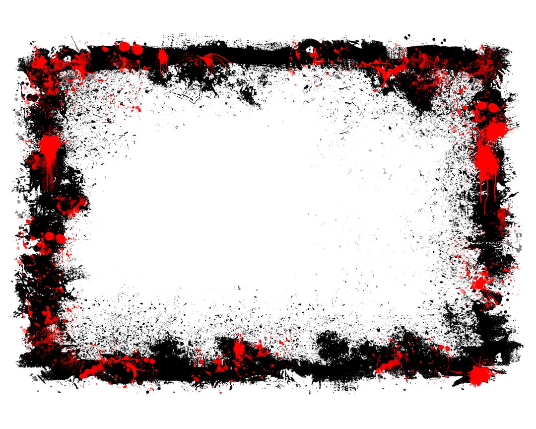 Frame Splatter Black Red Background Printable Artwork Splash Frame ...