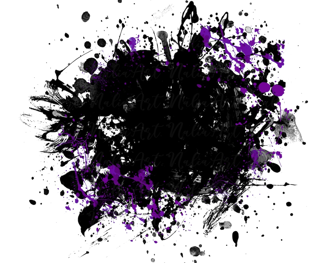 Background Paint Splatter Black Purple Splash Frame Splatter Background ...