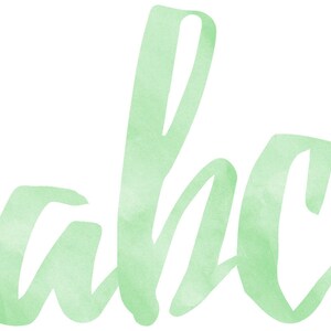 Green Alphabet Clip Art, Digital Clipart, Font, Letters Numbers Cards ...