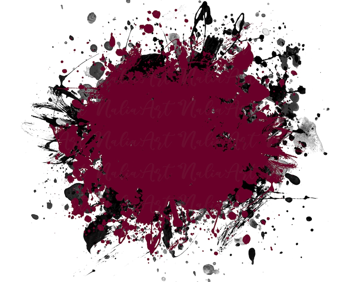 Background Paint Splatter Maroon Black Splash Frame - Etsy