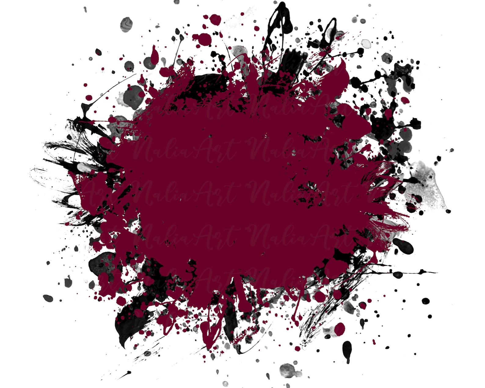 Background Paint Splatter Maroon Black Splash Frame - Etsy
