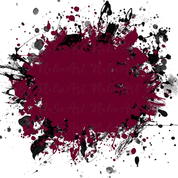Maroon and Gray Paint Splatter - Etsy